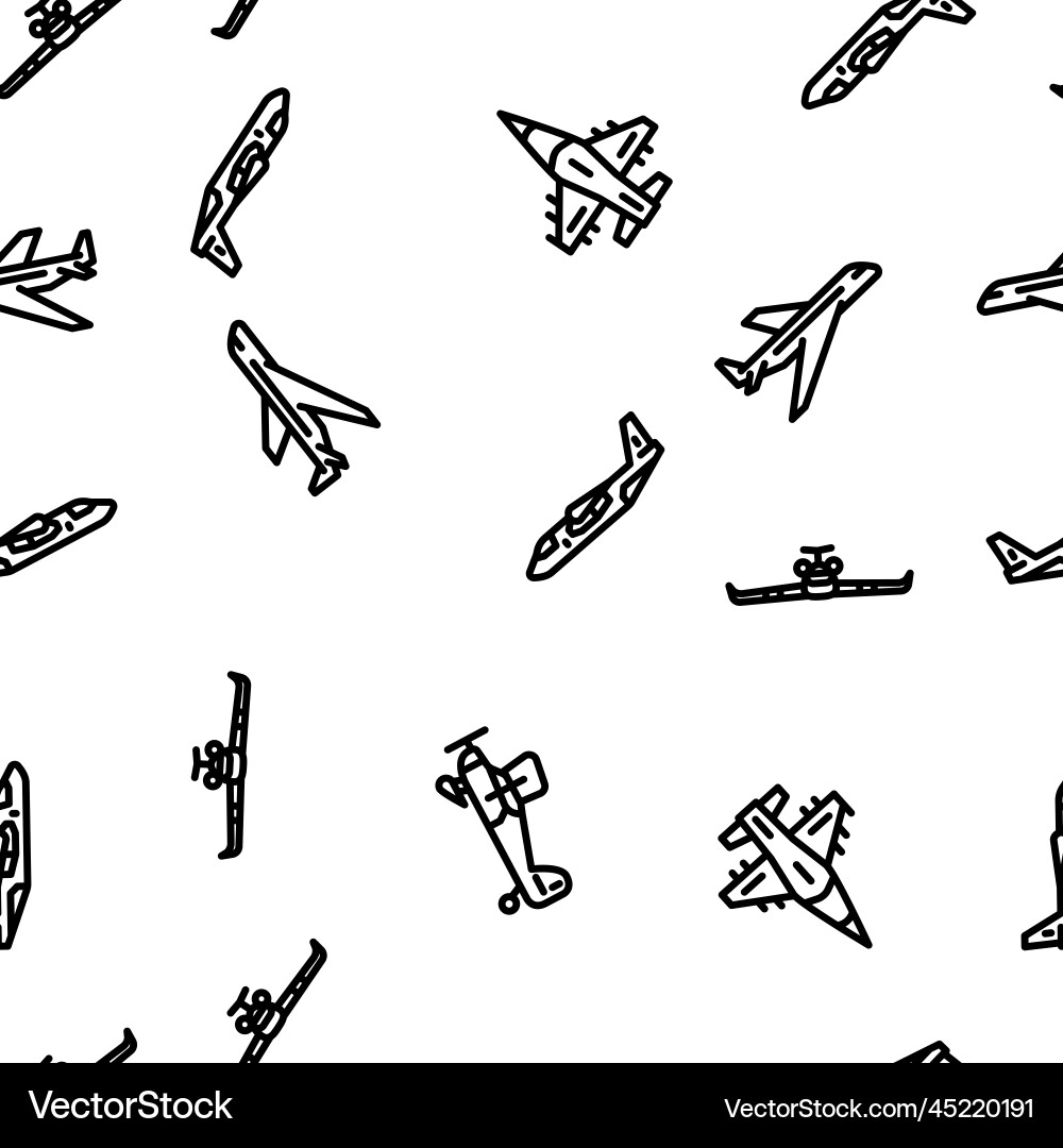 Plane flight travel aircraft seamless Royalty Free Vector