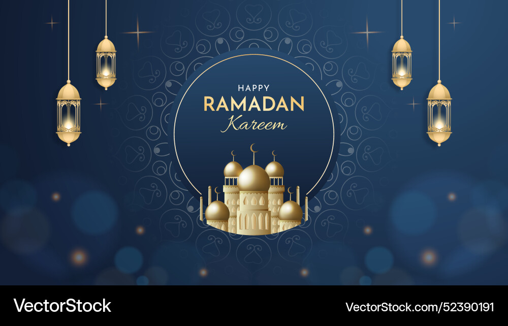 Realistic ramadan youtube thumbnail Royalty Free Vector