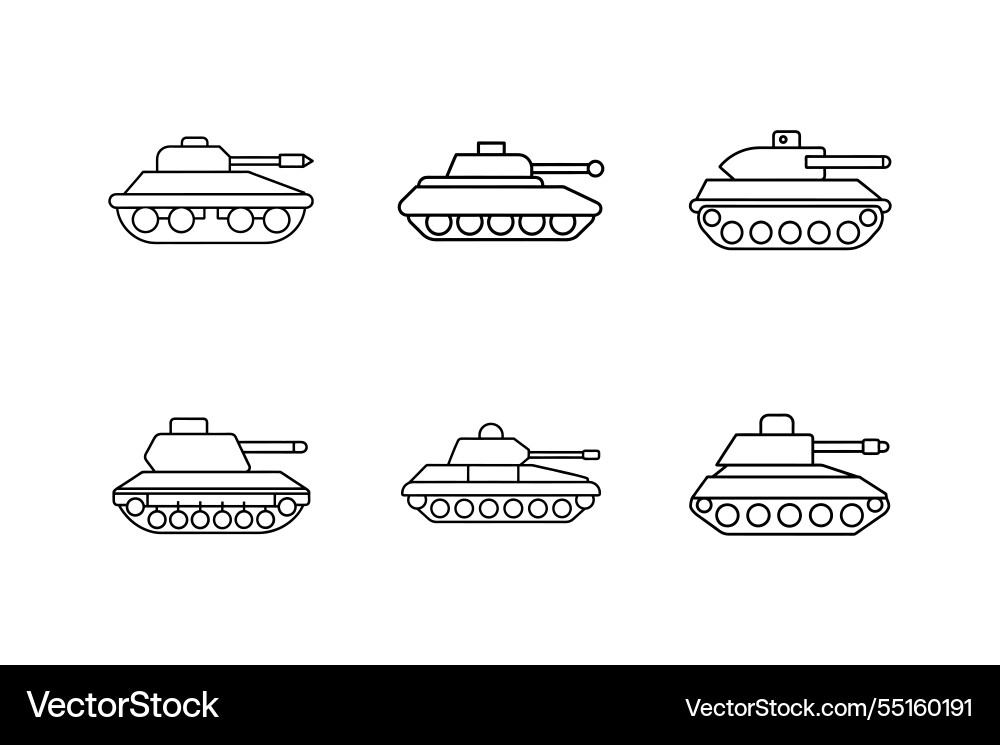 Tank line art Royalty Free Vector Image - VectorStock