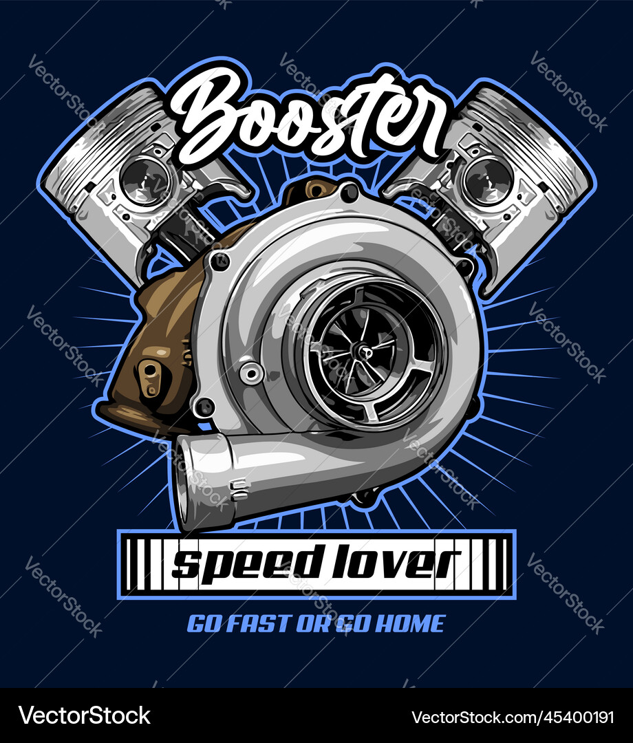Turbo Engine Kit & Piston Template Royalty Free Vector