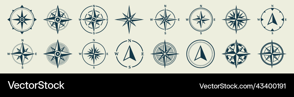 Vintage marine wind rose nautical chart Royalty Free Vector