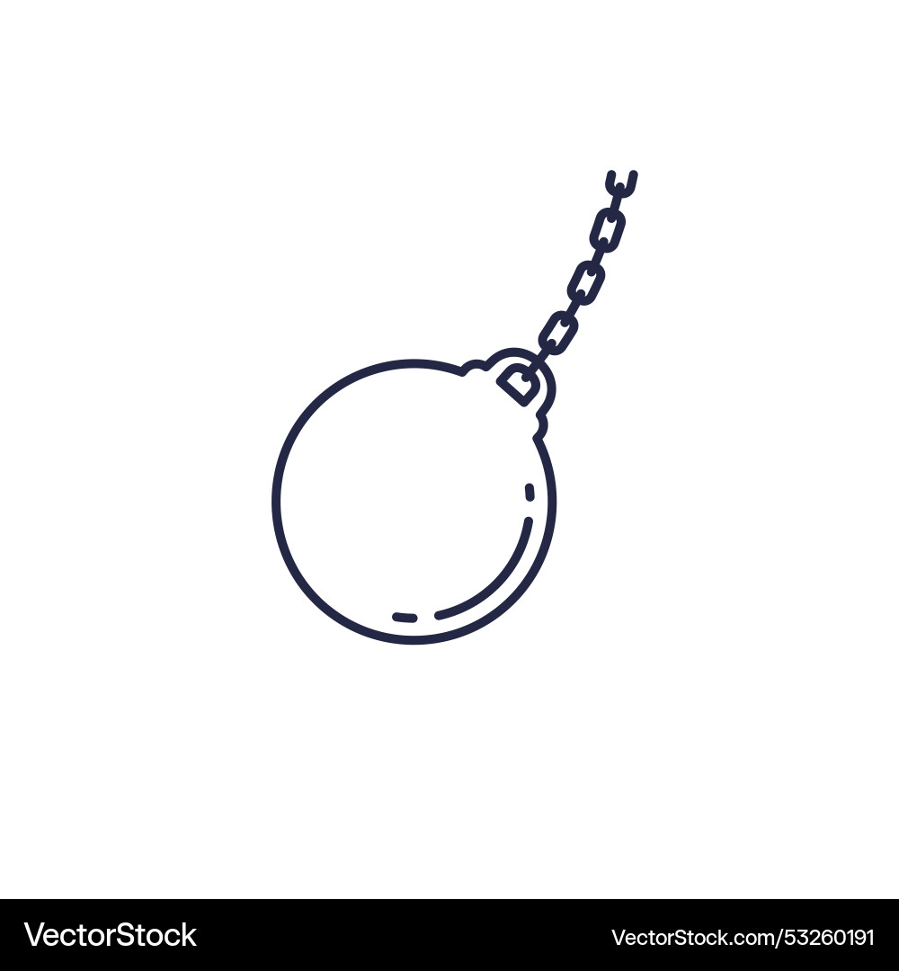 Wrecking ball icon on white line Royalty Free Vector Image