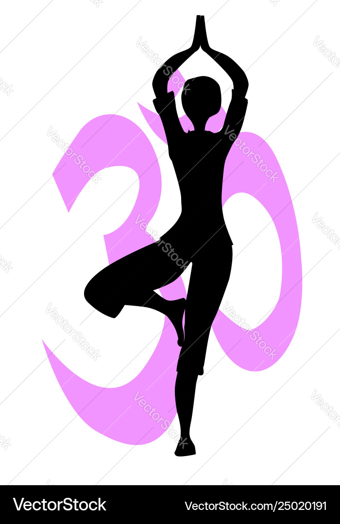 Yoga tree pose Royalty Free Vector Image - VectorStock