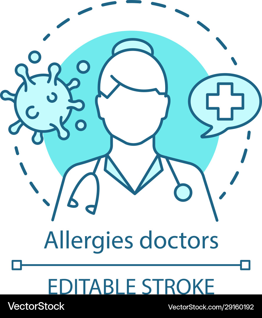 Allergies doctors concept icon allergist Vector Image