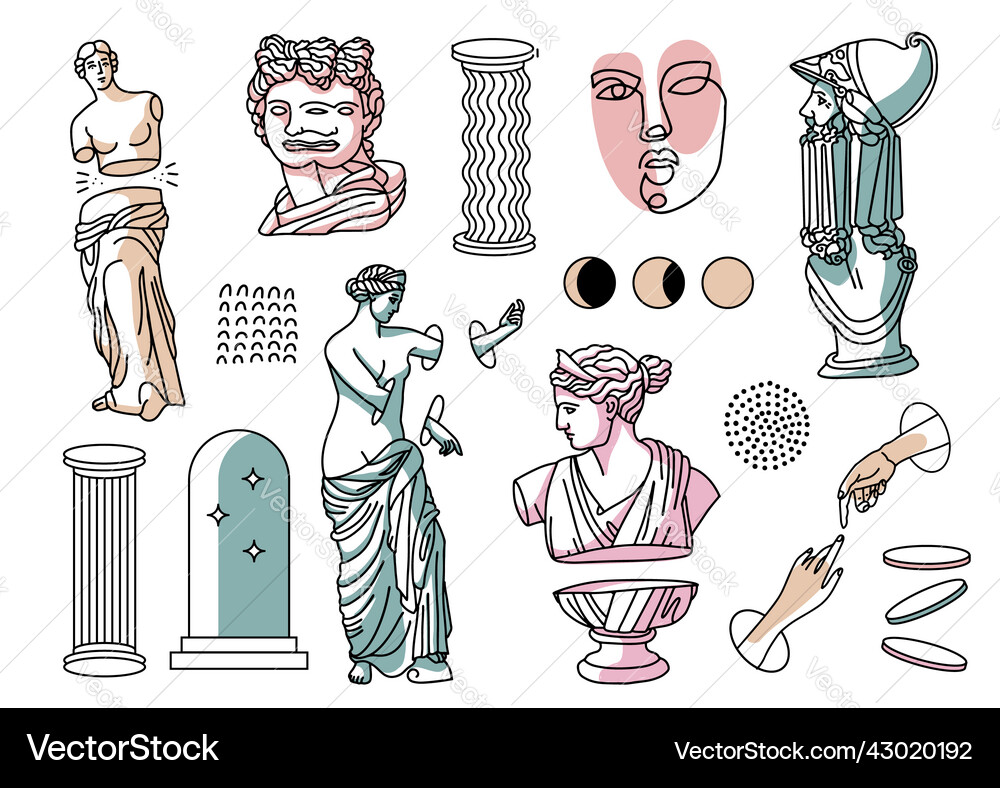 Ancient Greek Psychedelic Trippy Art Royalty Free Vector
