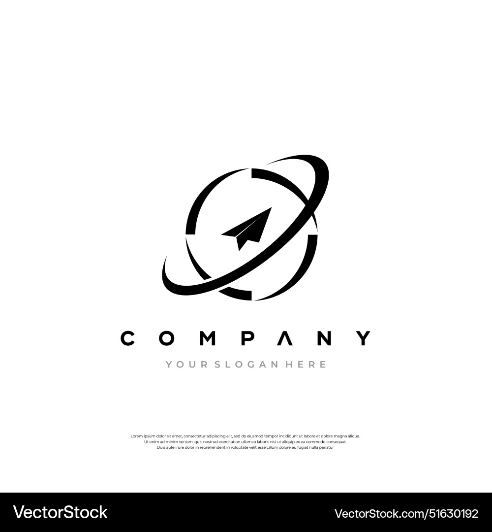 Arrow orbit emblem logo Royalty Free Vector Image