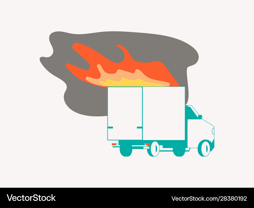 Car on fire Royalty Free Vector Image - VectorStock