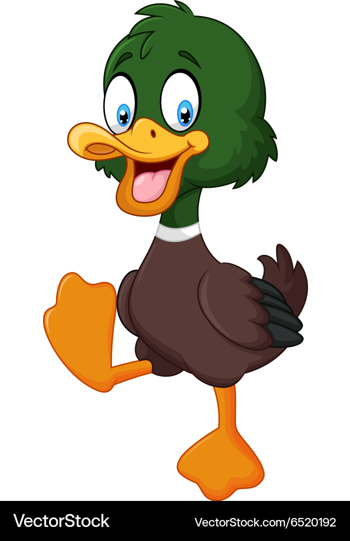 Cartoon baby duck isolated on white background Vector Image
