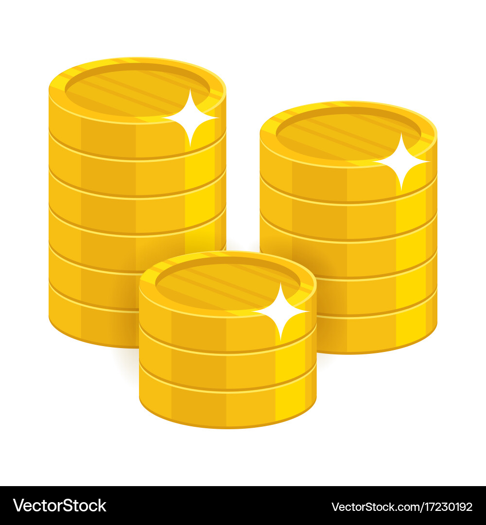 Cartoon gold coins Royalty Free Vector Image - VectorStock