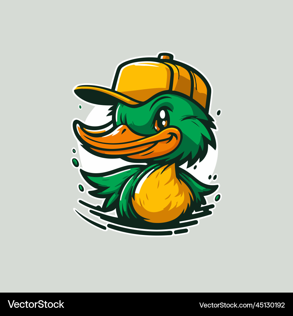 Cool duck or goose character logo mascot icon Vector Image