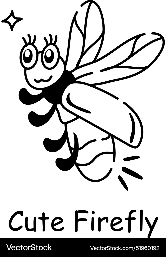 Cute firefly Royalty Free Vector Image - VectorStock