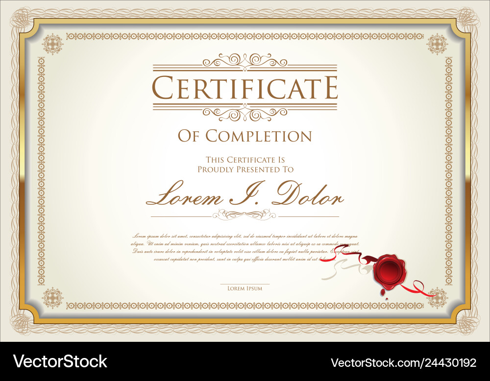 Elegant Diploma Certificate Template Royalty Free Vector