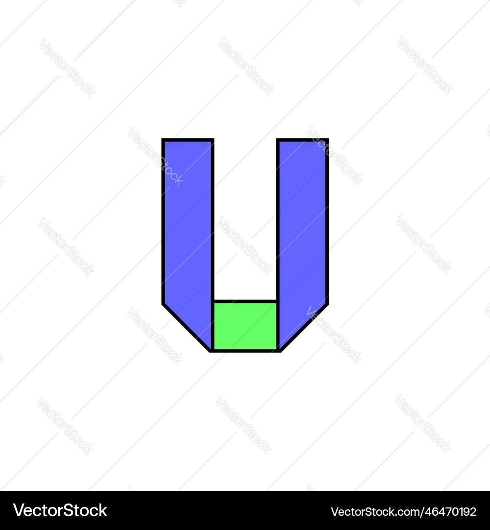 Font alphabet folded from colored paper letter Vector Image