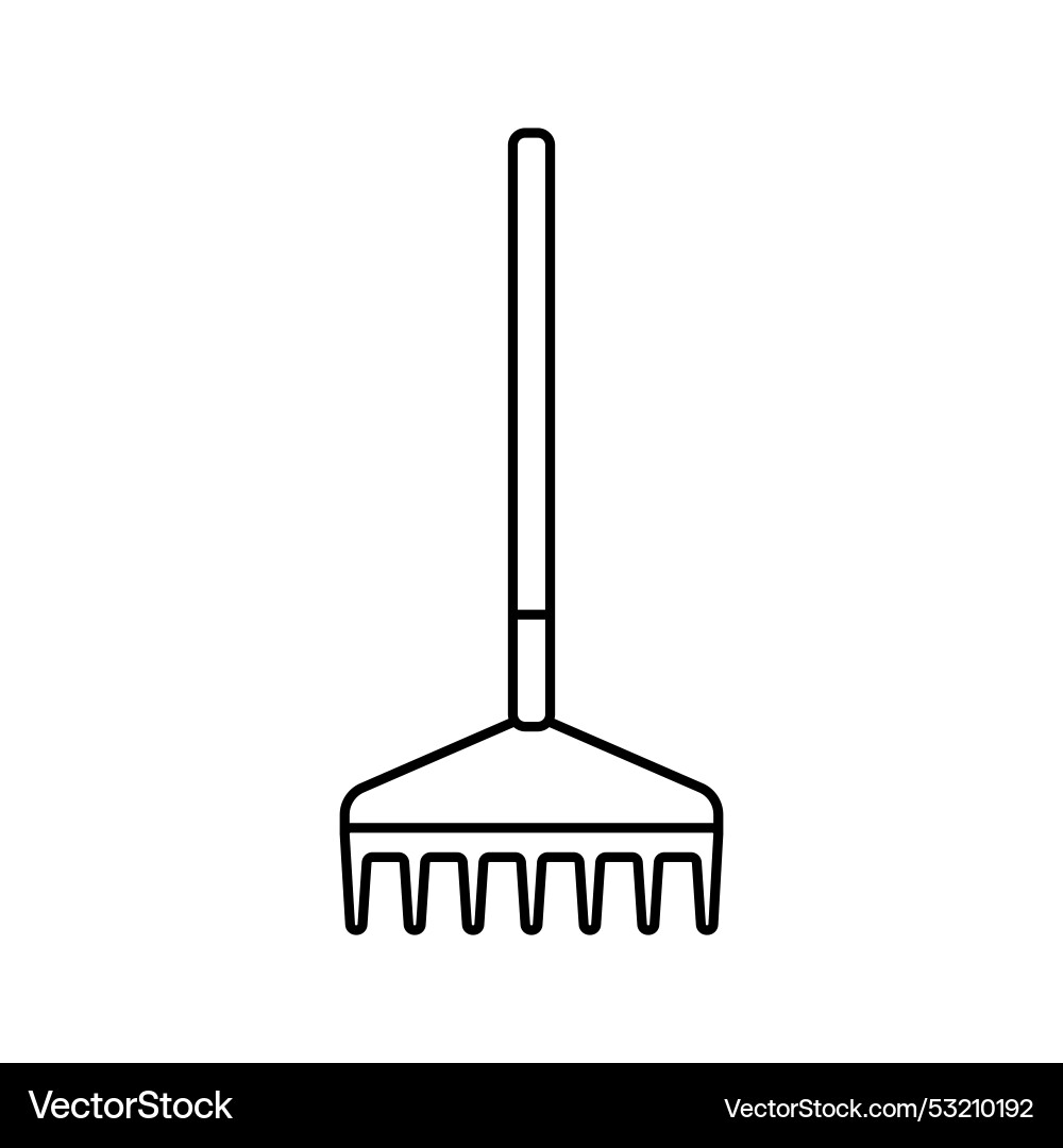 Garden rake line icon editable stroke isolated Vector Image