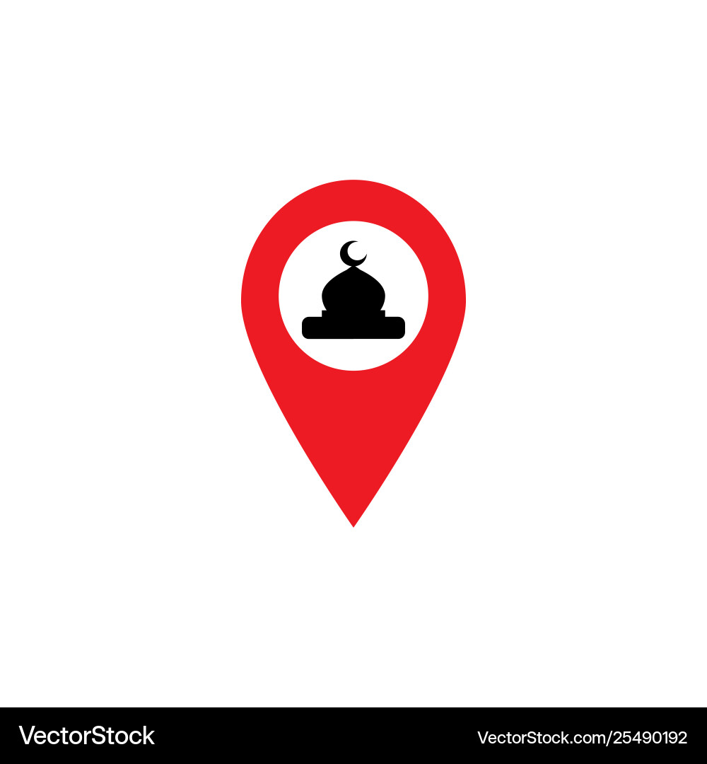 Gps icon check in mosque for prayer Royalty Free Vector