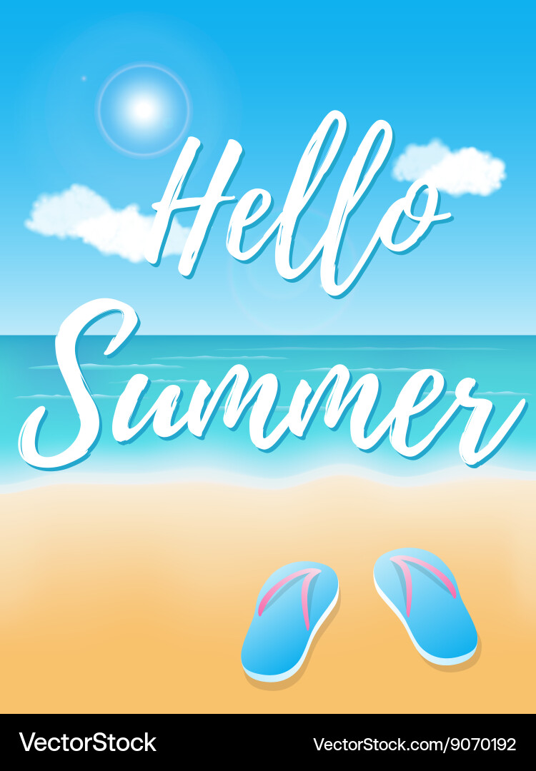 Hello summer poster Royalty Free Vector Image - VectorStock