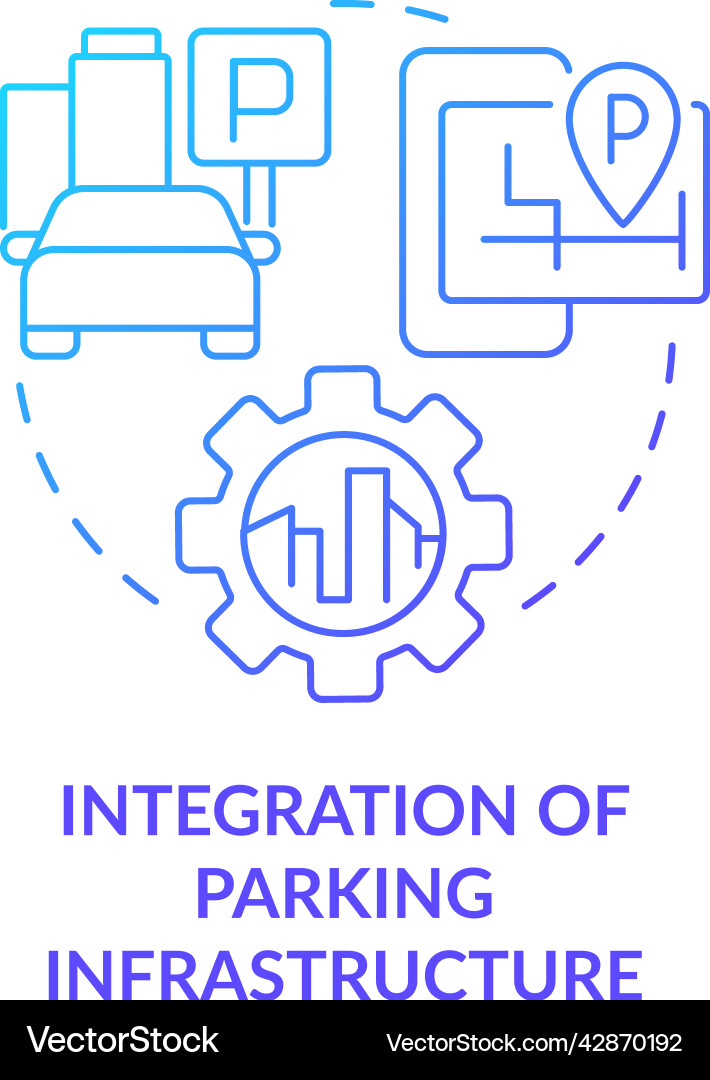 Integration of parking infrastructure blue Vector Image