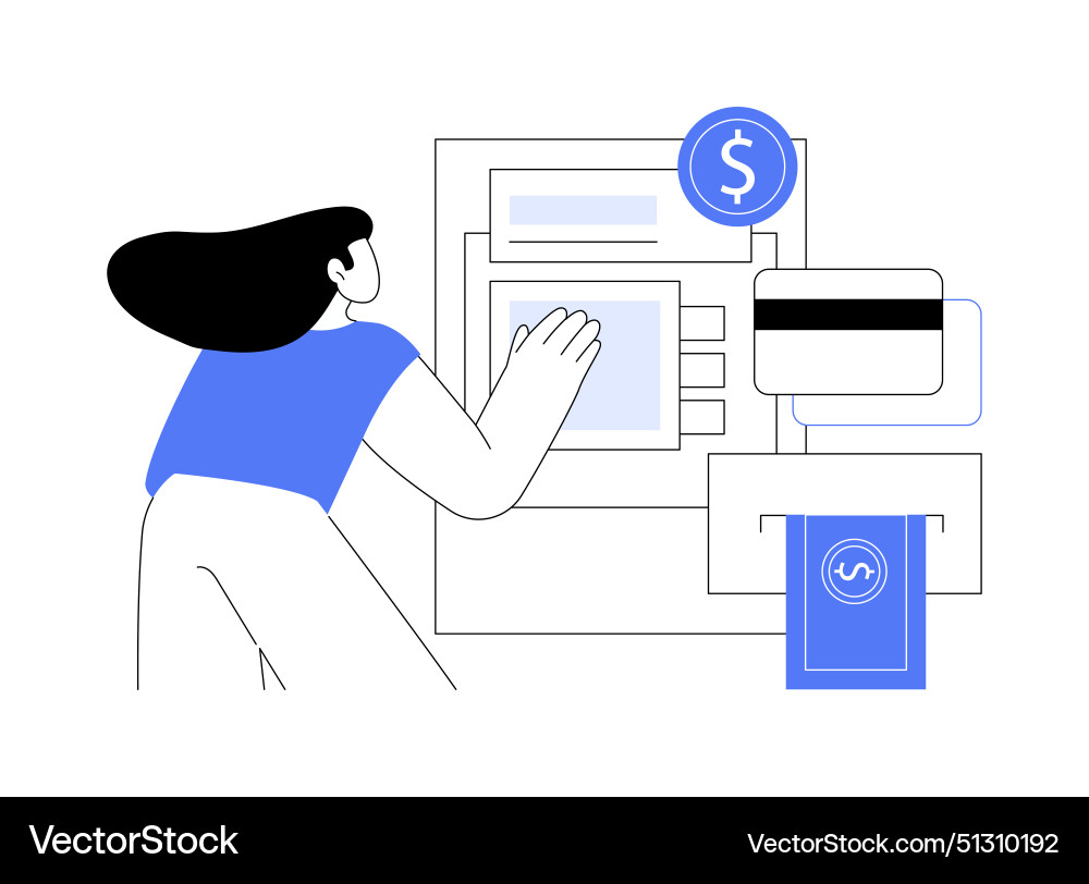 Interactive teller machine isolated cartoon Vector Image