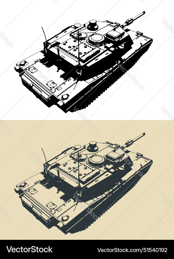 M1 abrams armored tank Royalty Free Vector Image