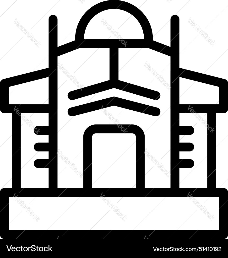 Modern line icon of courthouse building Royalty Free Vector