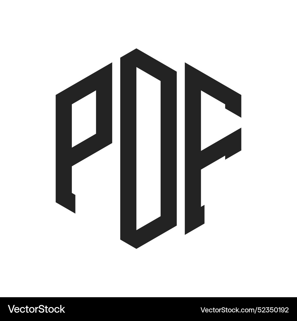 Pdf logo design initial letter monogram Royalty Free Vector