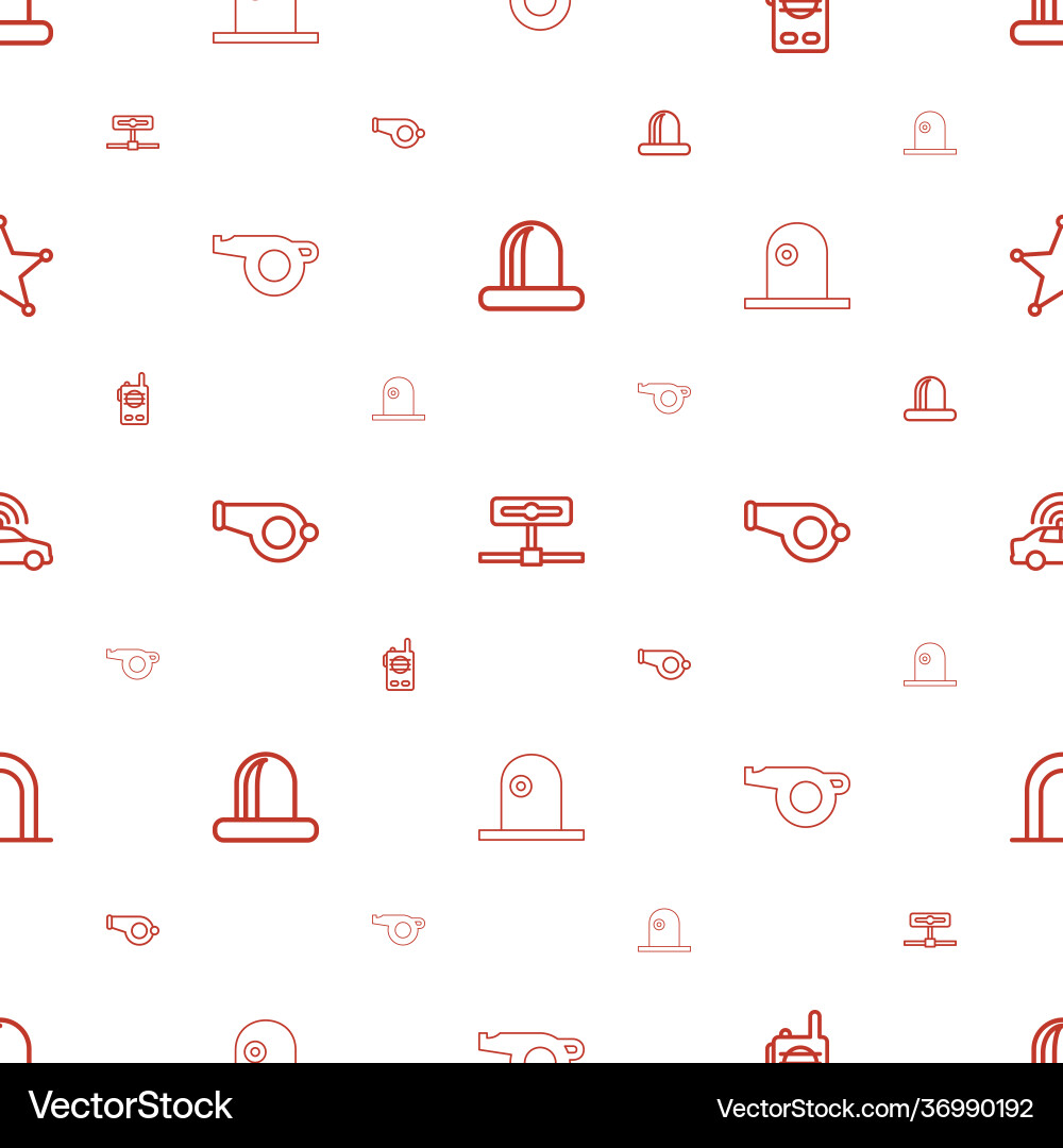 Police icons pattern seamless white background Vector Image