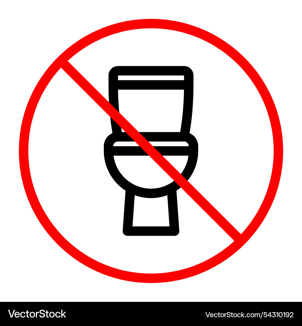 Restroom out of order line icon Royalty Free Vector Image