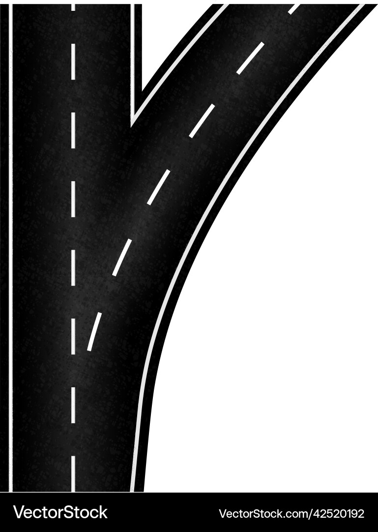 Road turn top composition Royalty Free Vector Image