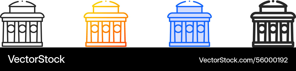 Rotunda iconthin linear gradient blue stroke Vector Image