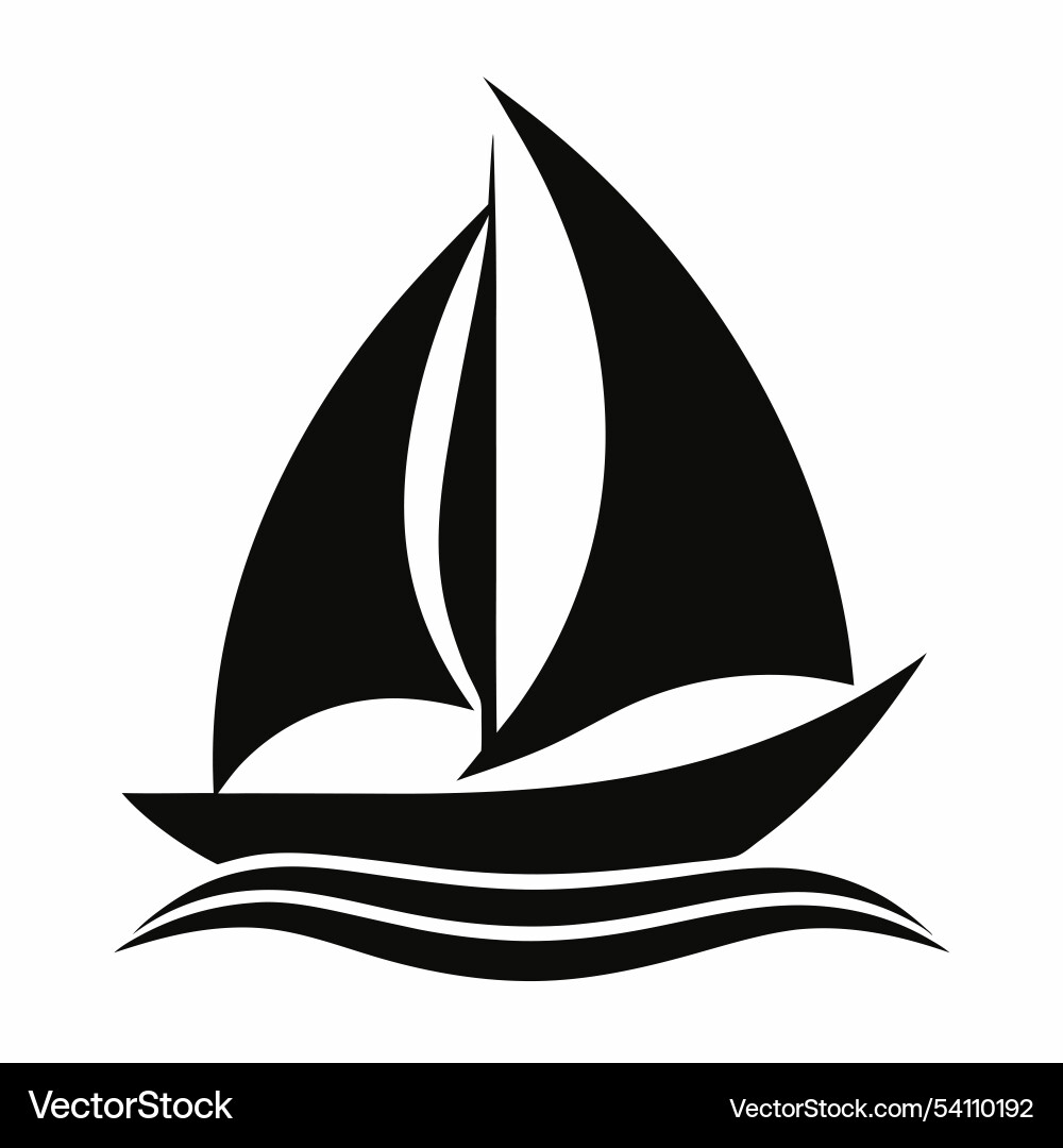 Segelboot-silhouette-logo-icon-2 Lizenzfreies Vektorbild