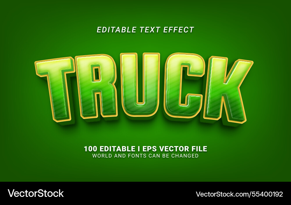 Truck text effect Royalty Free Vector Image - VectorStock