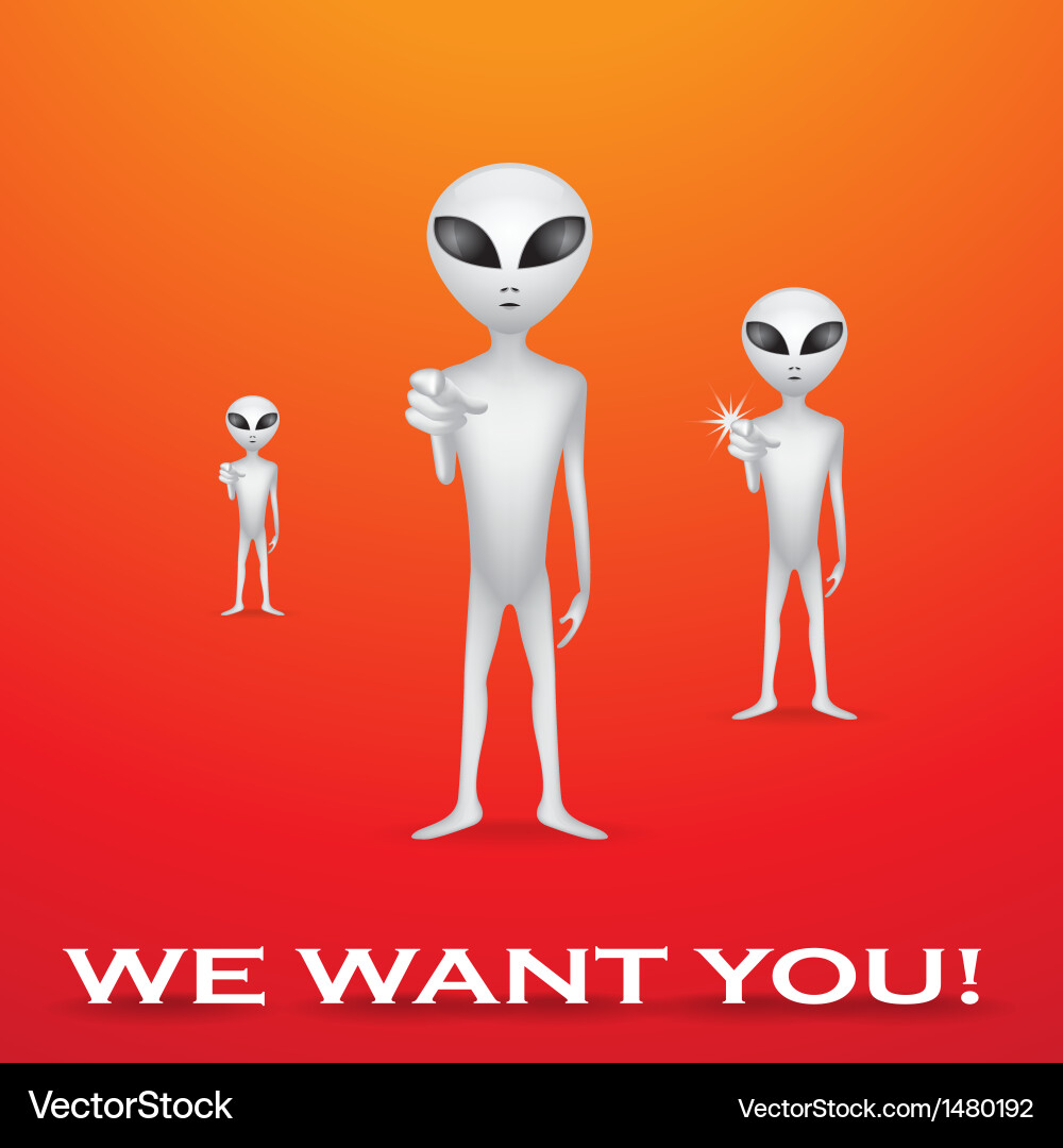 We want you poster Royalty Free Vector Image - VectorStock