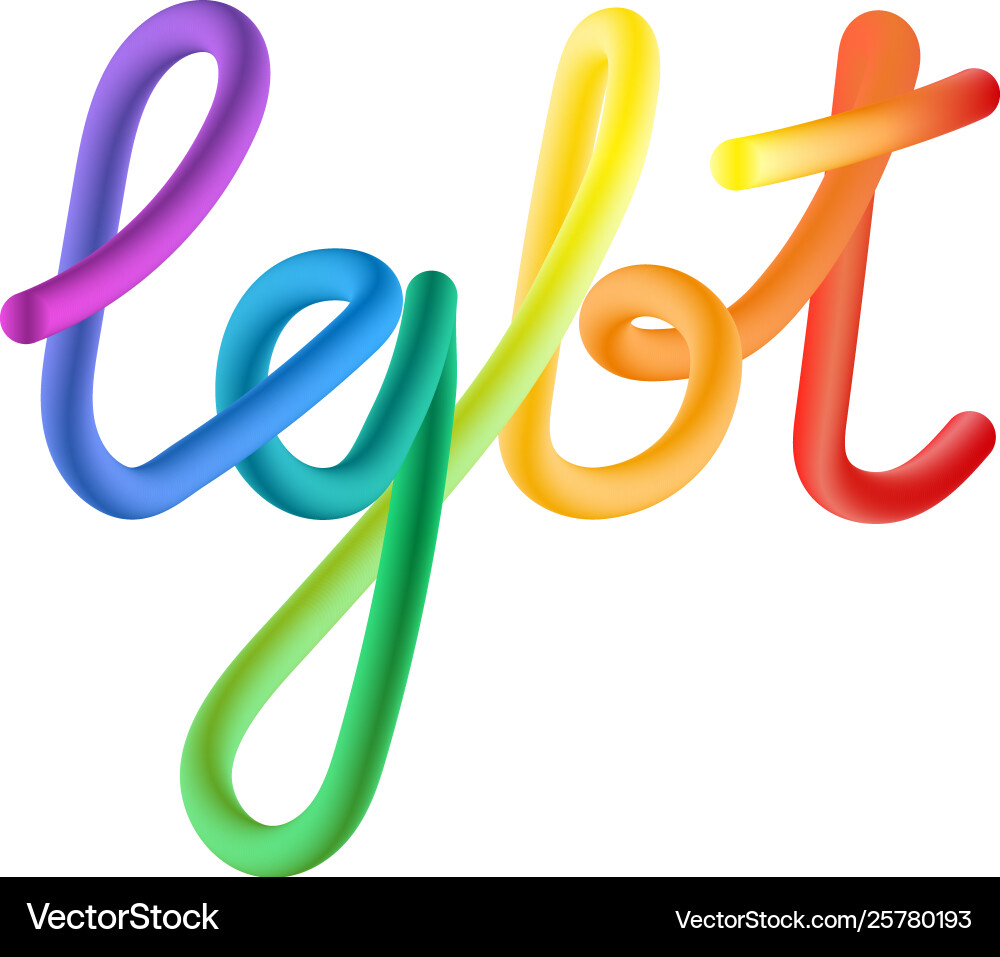 3d lettering lgbt community Royalty Free Vector Image