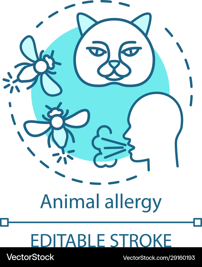 Animal allergy concept icon allergic reaction Vector Image