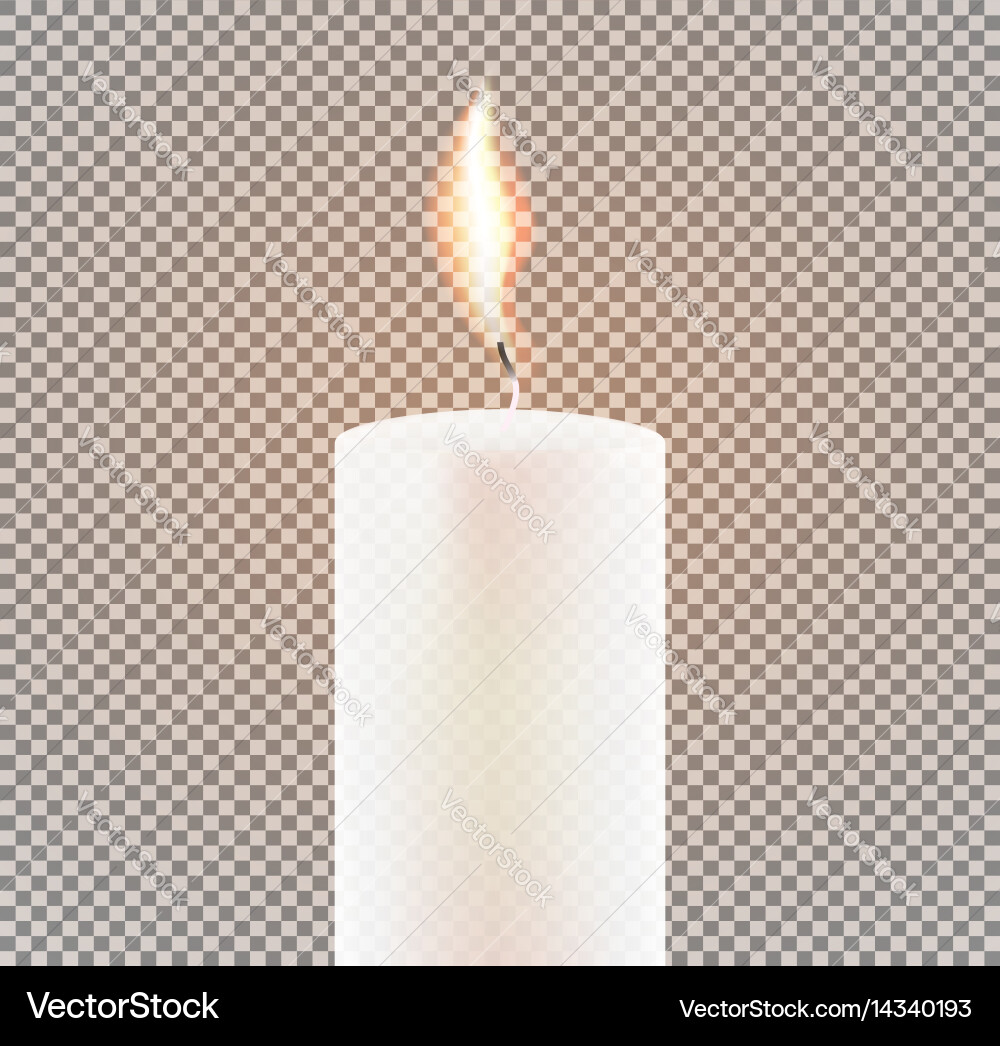 Candle flame on transparent background Royalty Free Vector