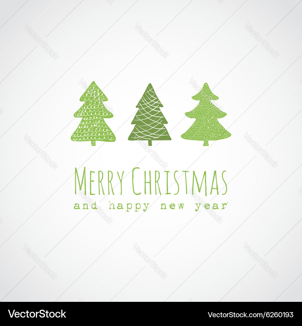 Christmas card with decorative trees Royalty Free Vector