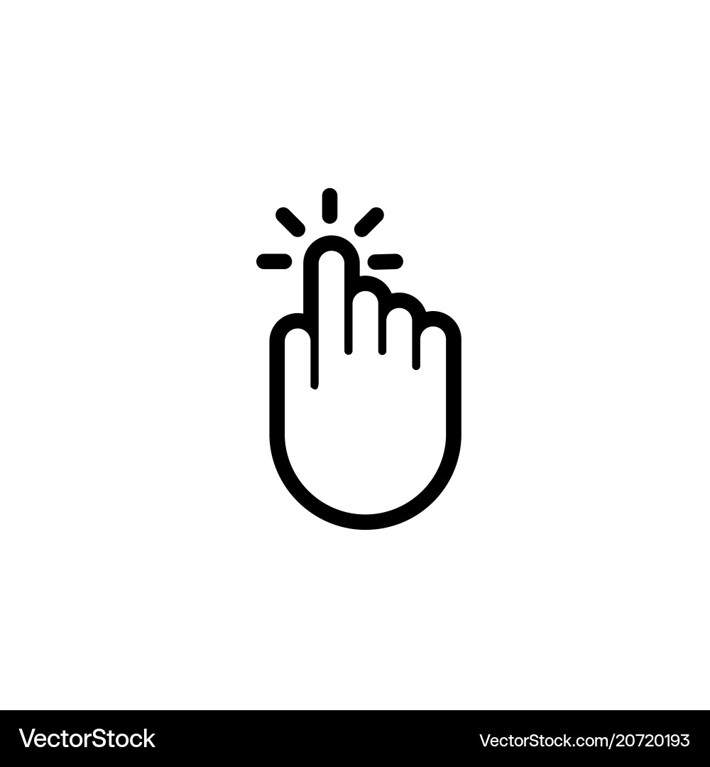 Click finger hand press push pointer icon Vector Image