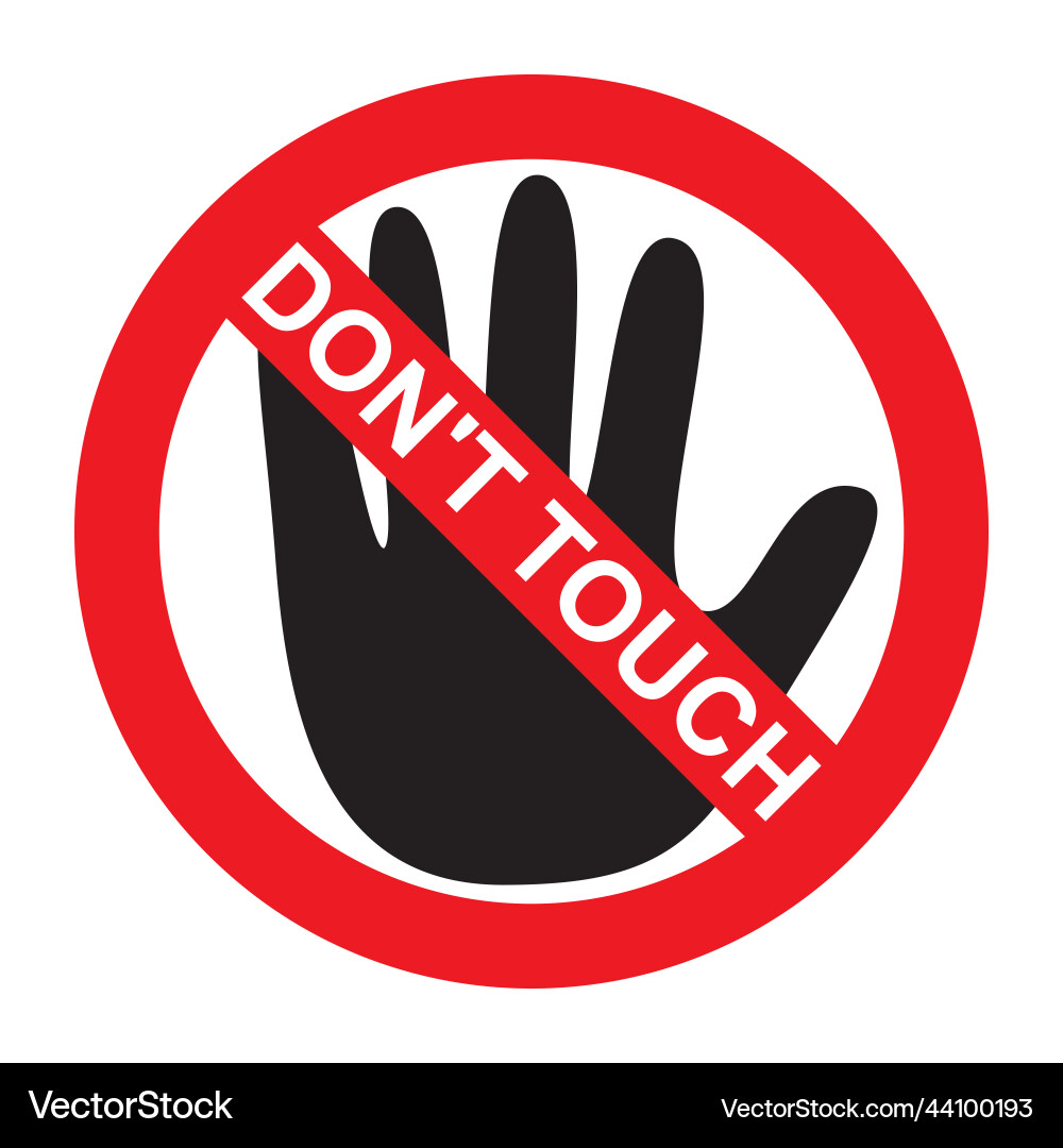 Do not touch hand icon stop or forbidden sign Vector Image