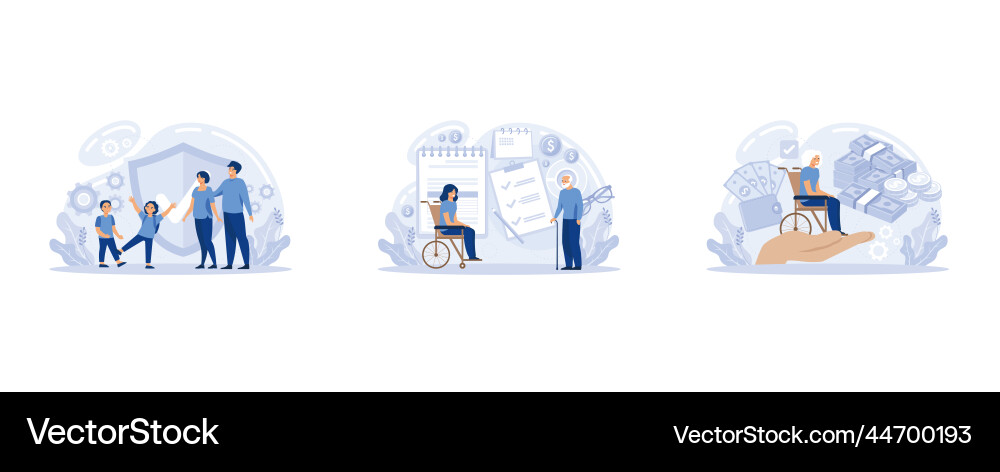 Families with children protection disabled Vector Image