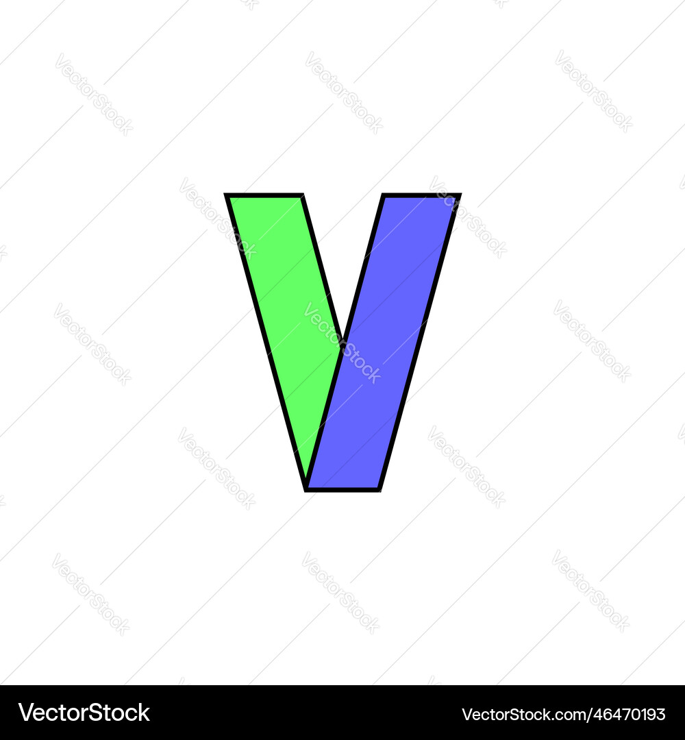 Font alphabet folded from colored paper letter Vector Image