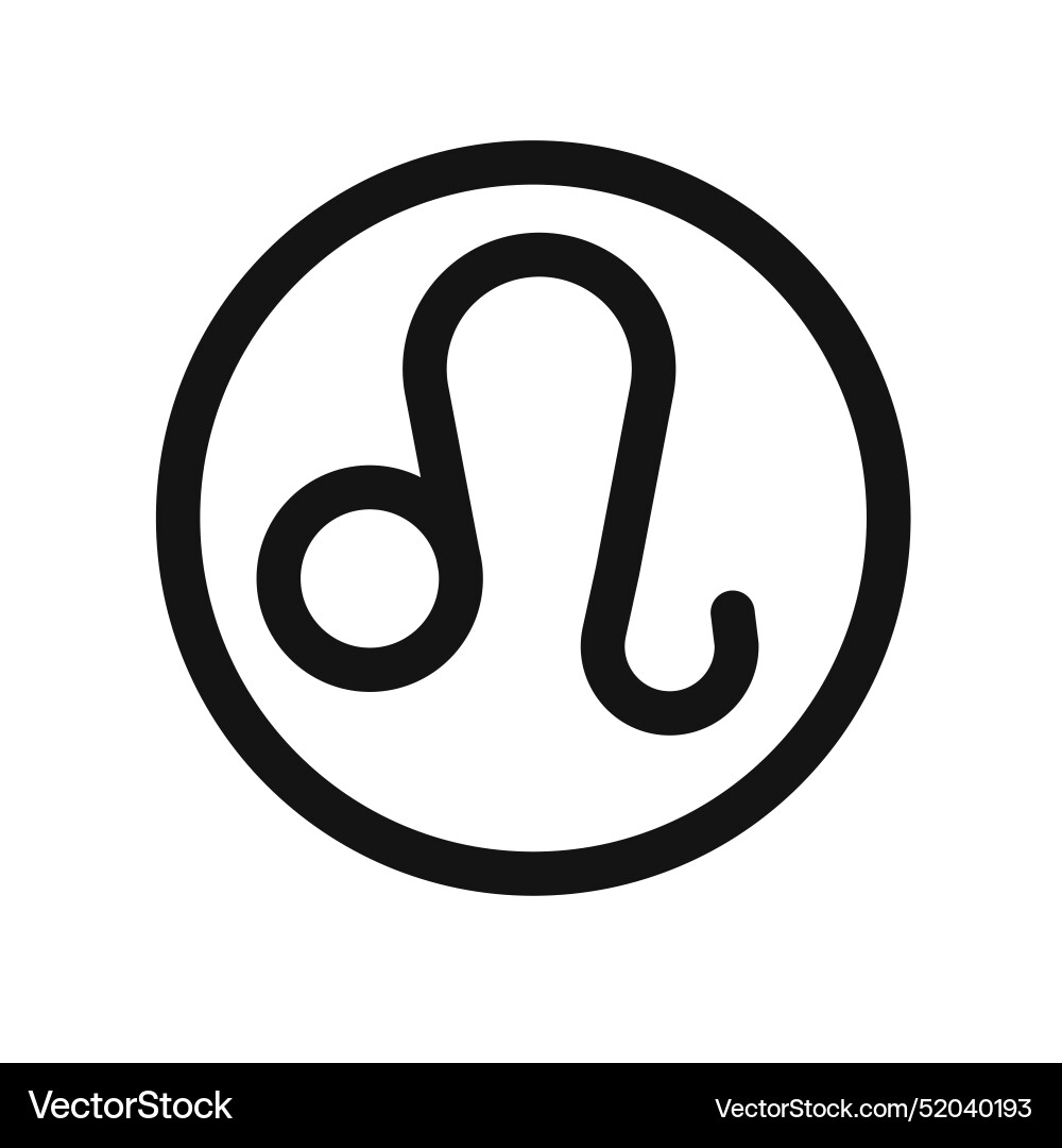 Leo zodiac sign icon black and white Royalty Free Vector