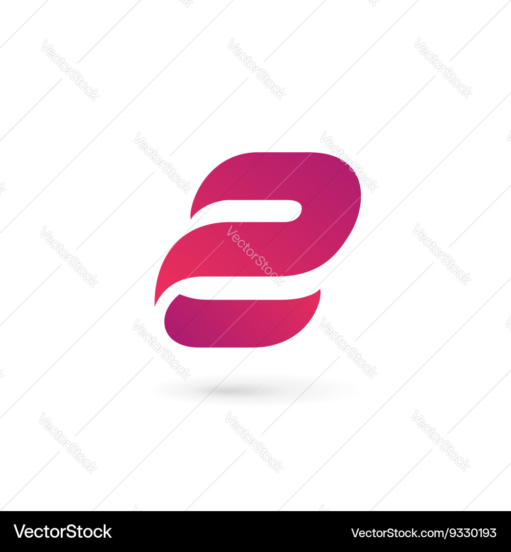Letter e number 2 logo icon design template Vector Image