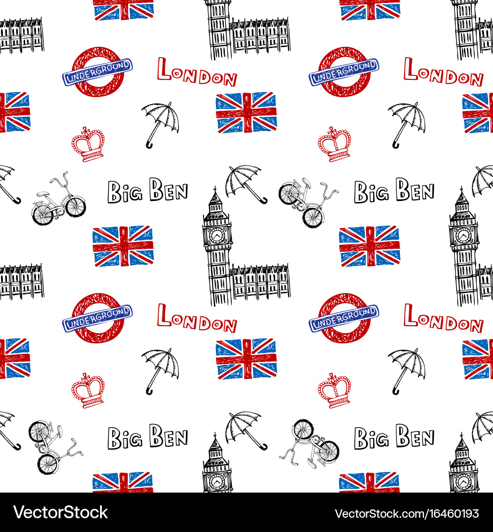 London Symbol Seamless Background Royalty Free Vector Image
