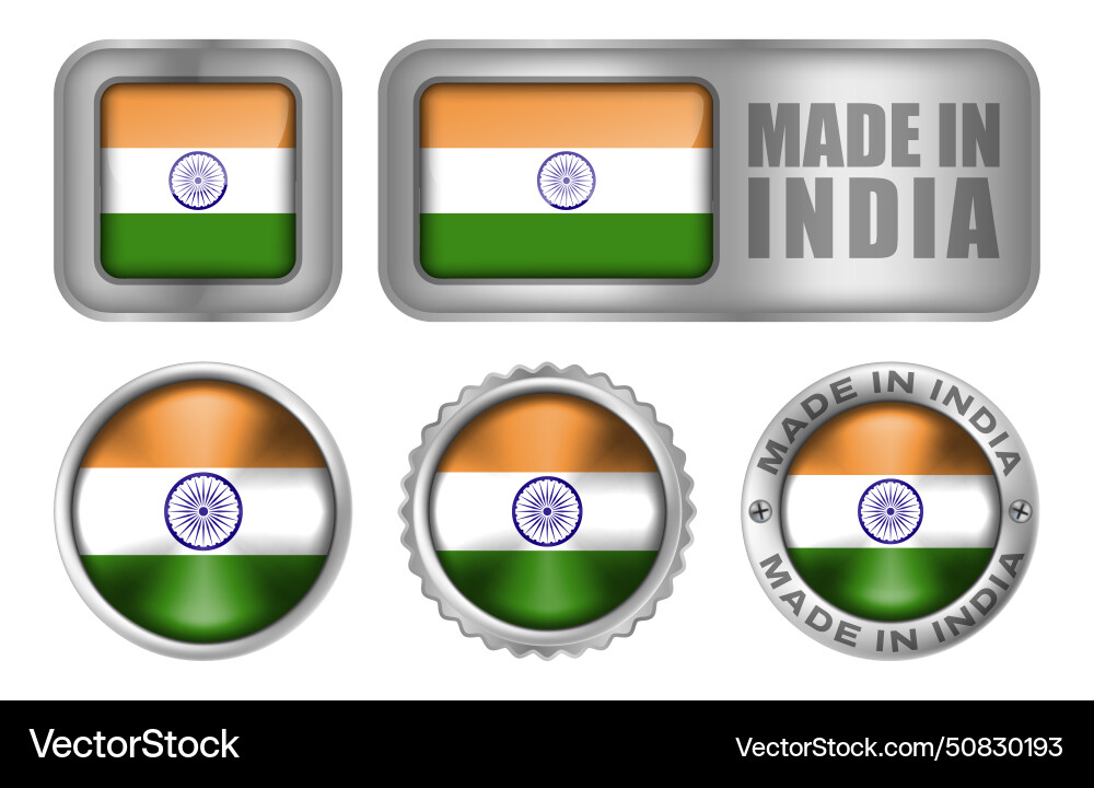 Made in india seal badge or sticker design Vector Image