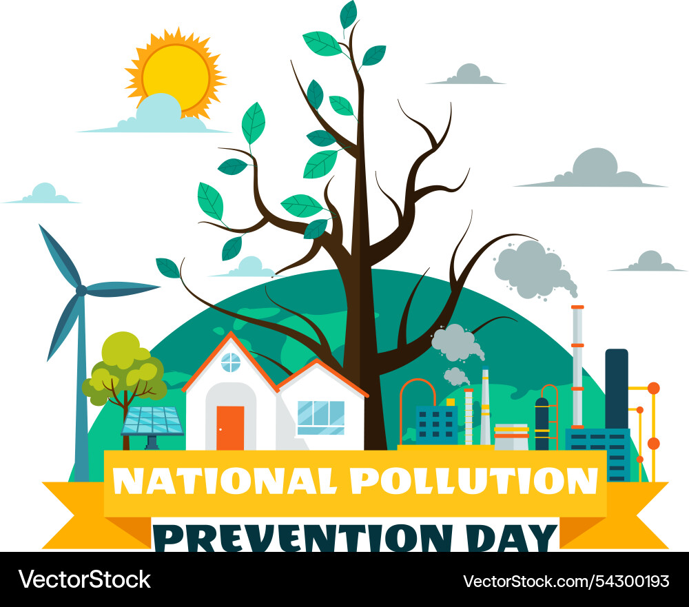 National pollution prevention day on 2 december Vector Image