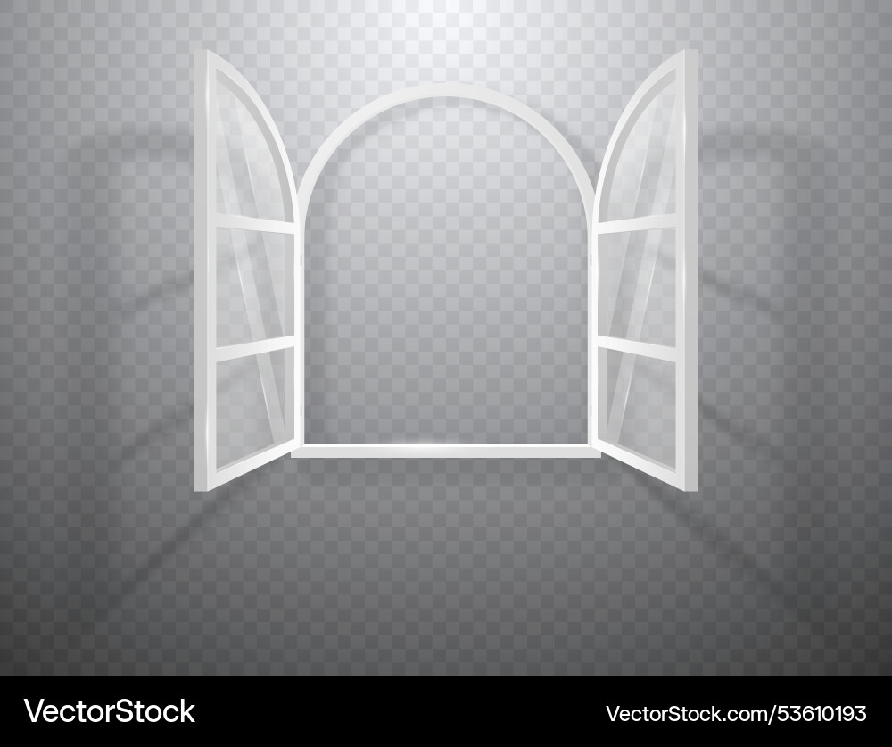 Open white realistic window Royalty Free Vector Image