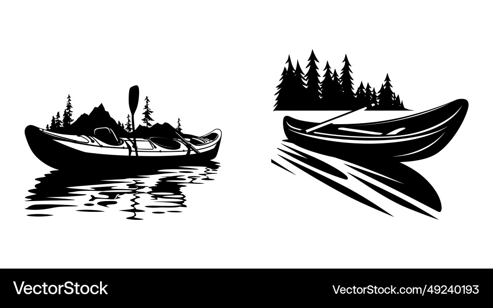 Outdoor kayak adventures Royalty Free Vector Image