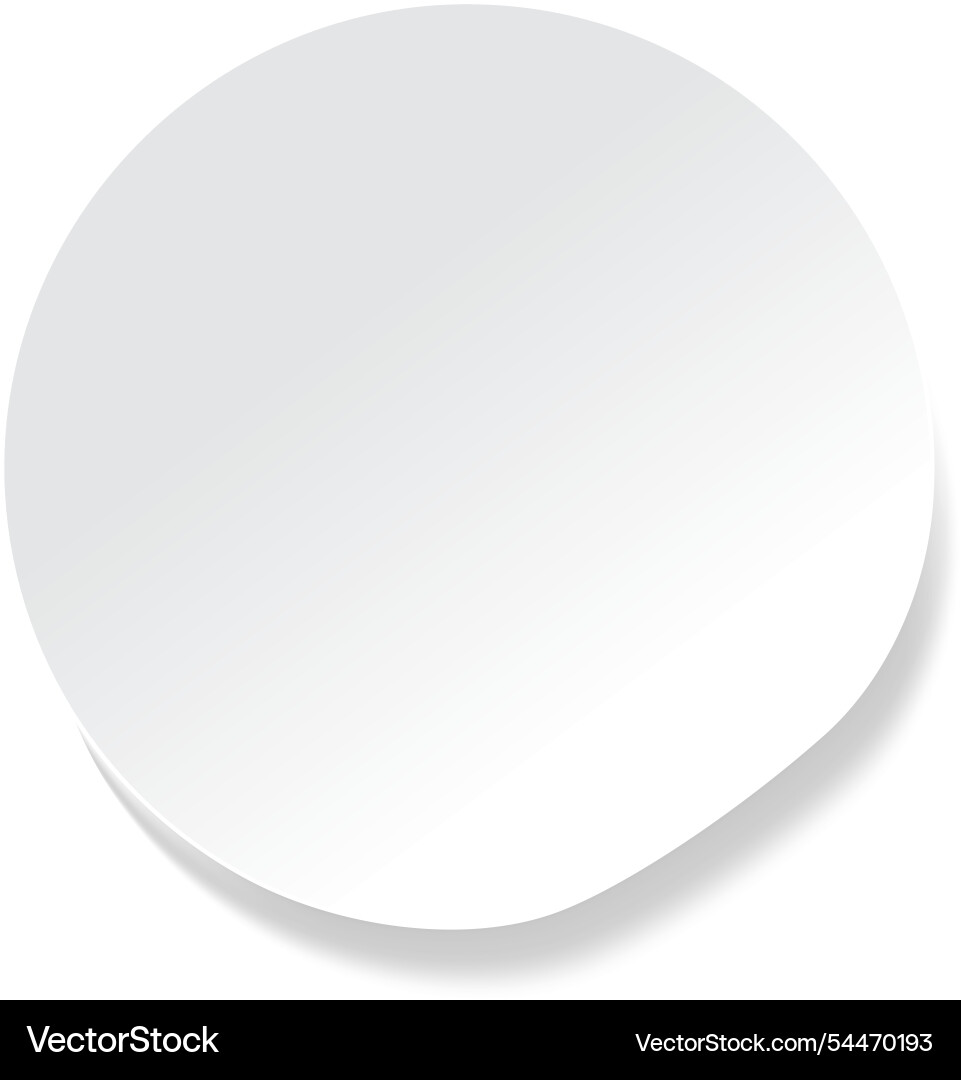 Round white blank sticker with a shadow perfect Vector Image