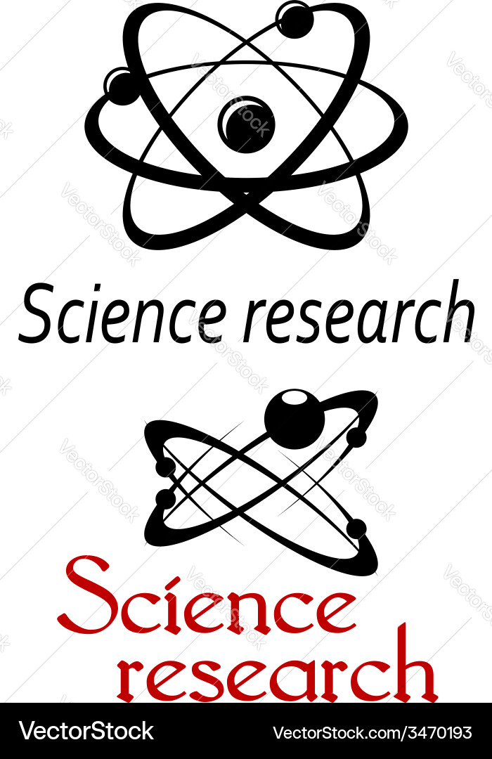 Science research emblems Lizenzfreies Vektorbild