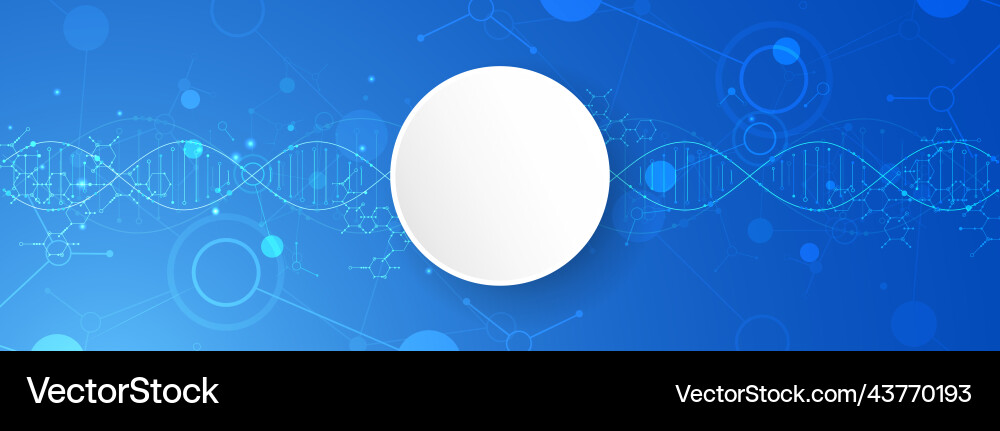 Science template wallpaper or banner with a dna Vector Image